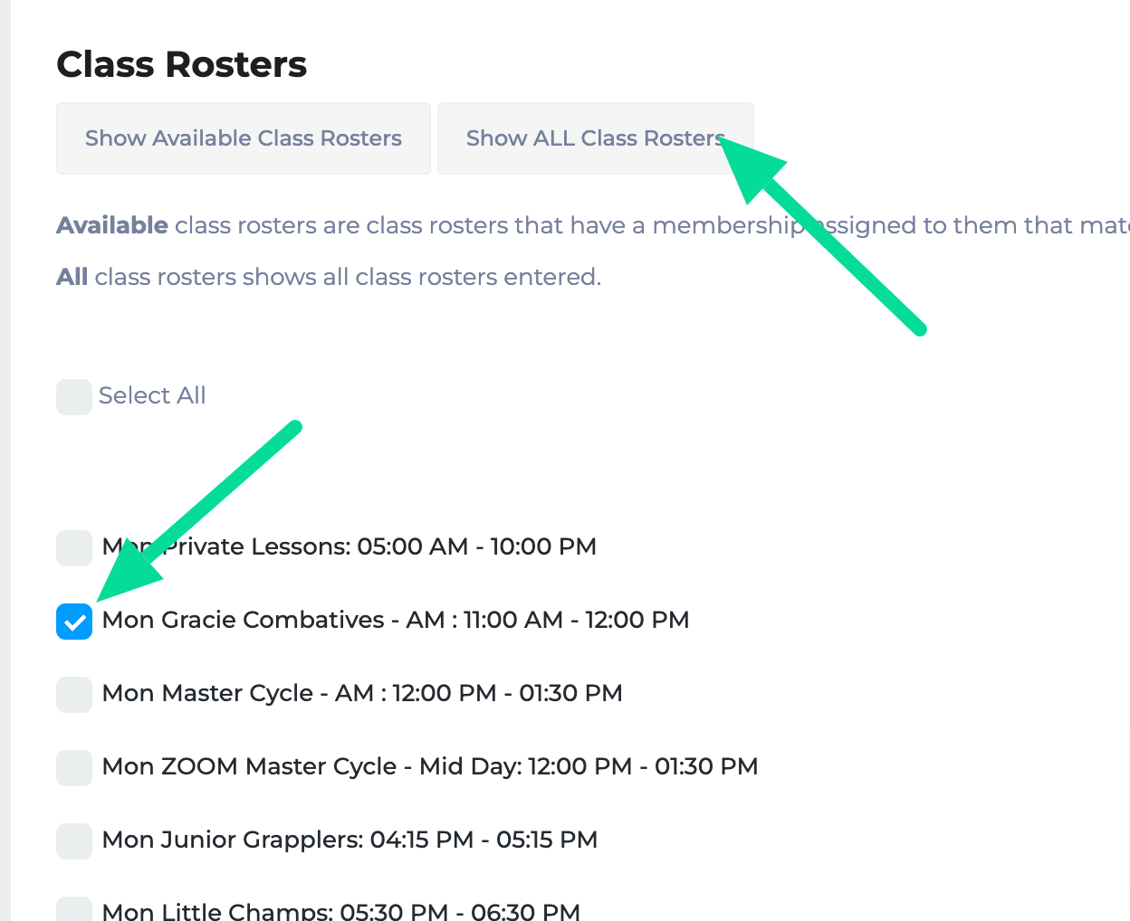 Assign Class Rosters – Spark For CTCs Knowledgebase