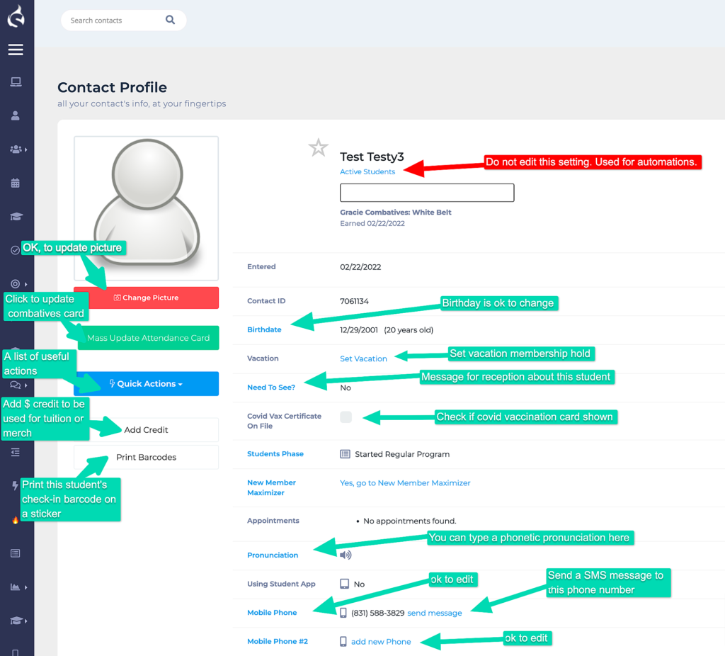 Contact Profiles – Spark For CTCs Knowledgebase